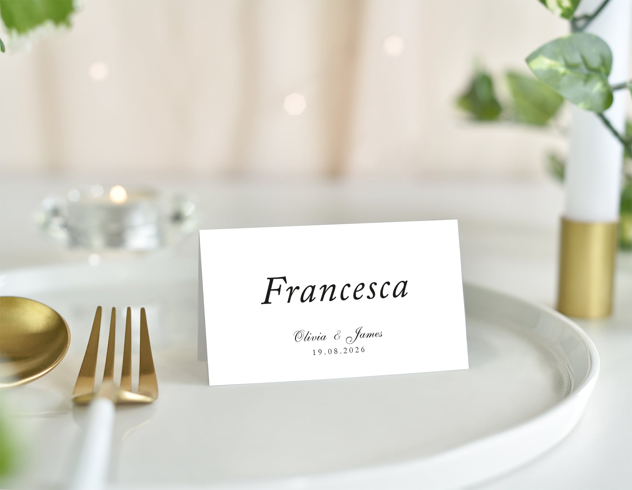 Eshott Hall, Wedding Place Card with Venue Illustration
