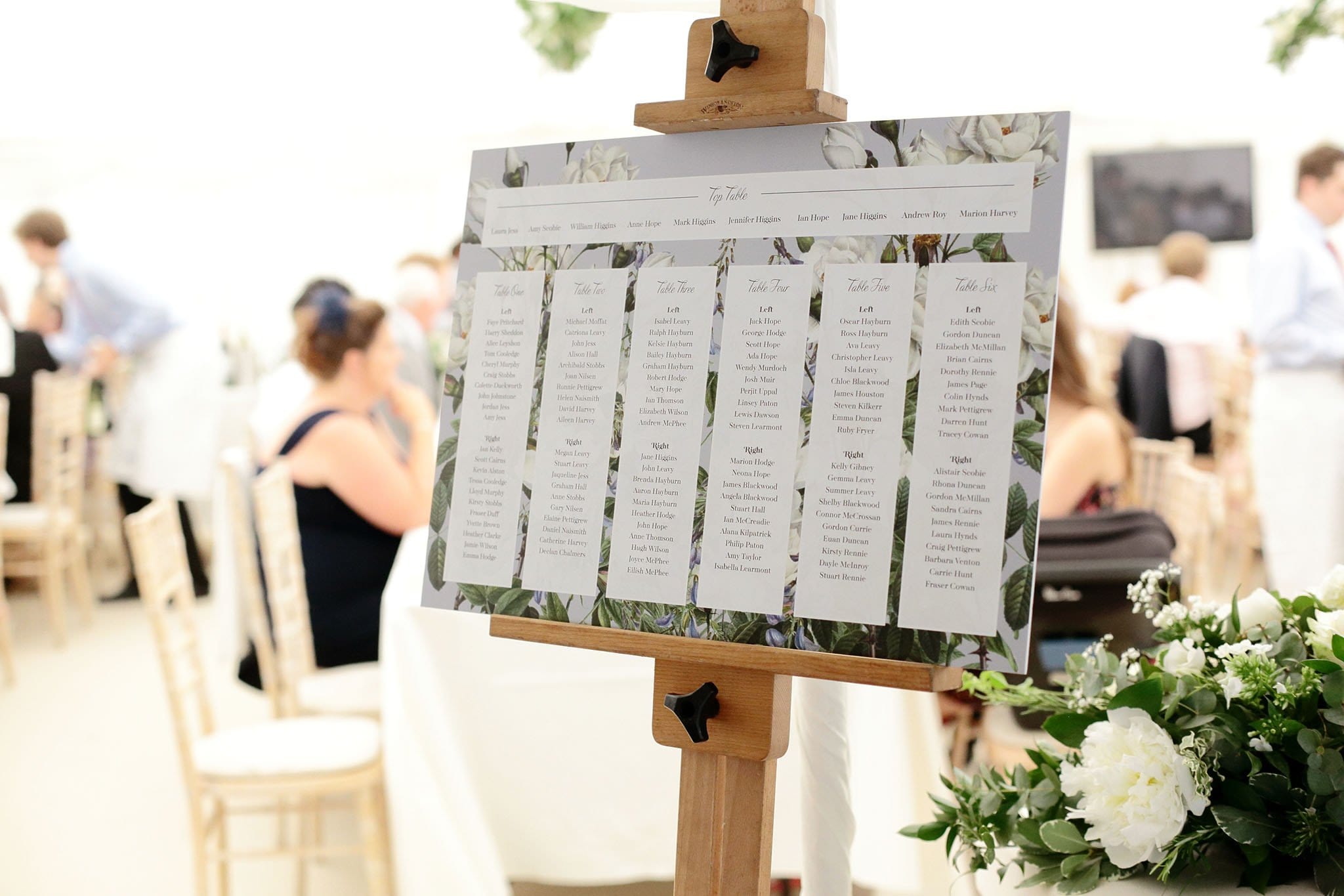 Botanic, Wedding Table Plan