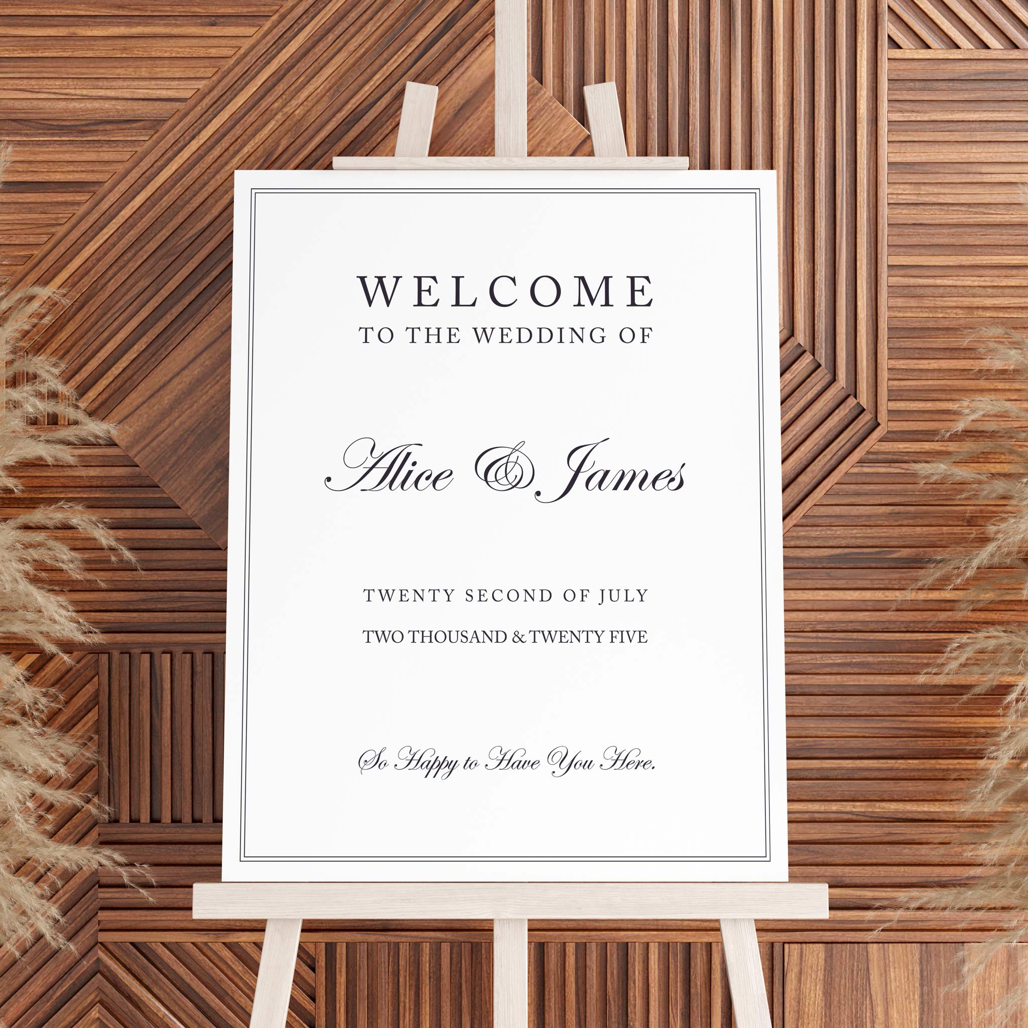 Wedding Welcome Sign, Classic Script